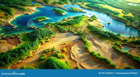 Geographical Information Line Icons Collection Mapping Topography