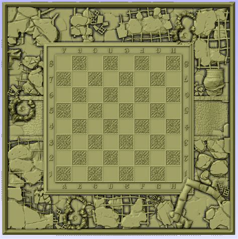 Stl File War Zone Chessboard 3d Model Stl For Cnc Router Or 3d Printing