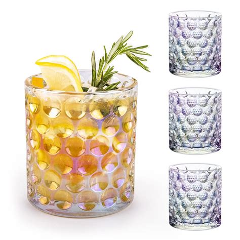 Acassa Gin And Tonic Glassware Iridescent Drinking Glasses Romantic