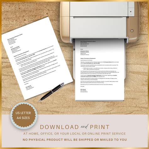 Termination Letter Exit Template Employee Dismissal Form Hr