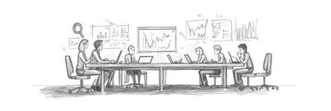 Business Team Collaborating On Data Analysis Strategy With Data Charts