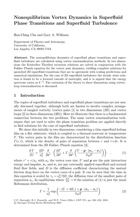 Pdf Nonequilibrium Vortex Dynamics In Superfluid Phase Transitions