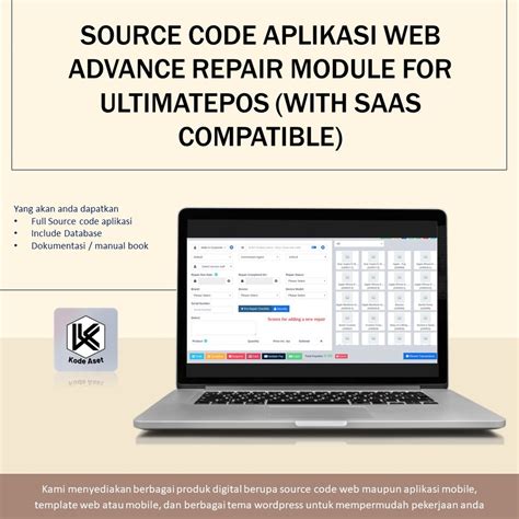 Jual Source Code Aplikasi Web Advance Repair Module For Ultimatepos With Saas Compatible