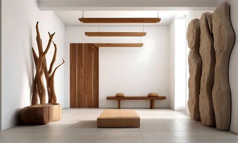 Premium Ai Image Decorative Tree Trunks Composition In Rustic Style