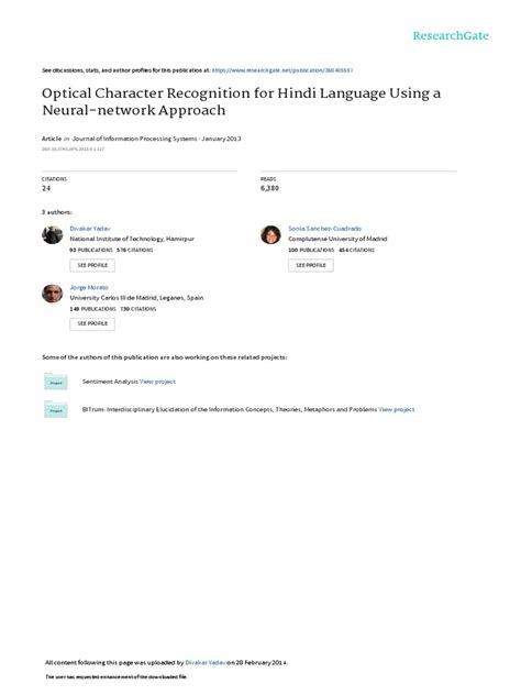 Ocr For Hindi Using Nlp Pdf Optical Character Recognition Artificial Neural Network