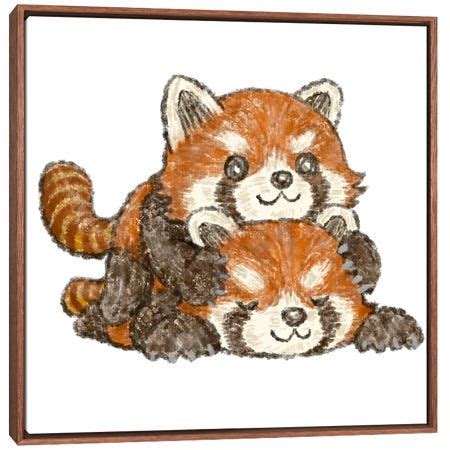 Overlapping Red Pandas Panda Illustration Red Panda Gallery Wrap Canvas