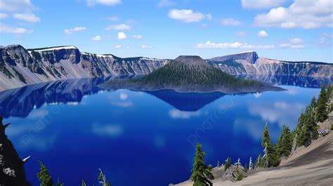 Crater Lake In An Isolated Setting Background Crater Lake Oregon