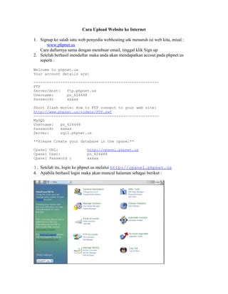 Cara Upload Website Ke Internet PDF