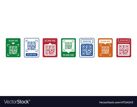 Qr Code Frame Template Set Royalty Free Vector Image