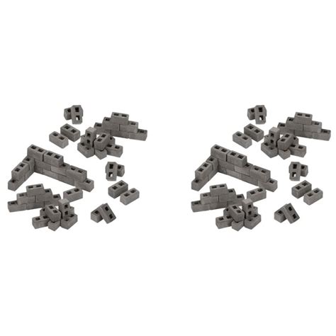 120 Packs Cinder Blocks 1 12 Scale Mini Bricks Concrete Miniature Bricks Tiny Landscaping