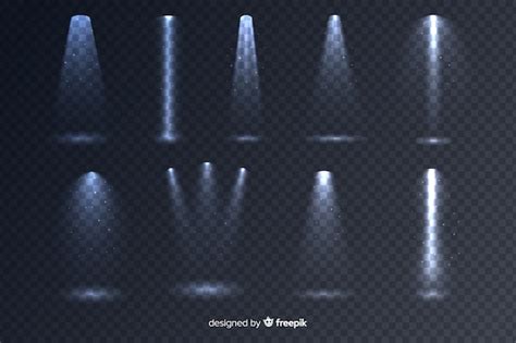 사실적인 장면 조명 컬렉션 무료 벡터