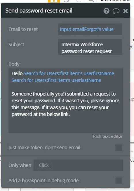 password reset workflow error message need help bubble forum