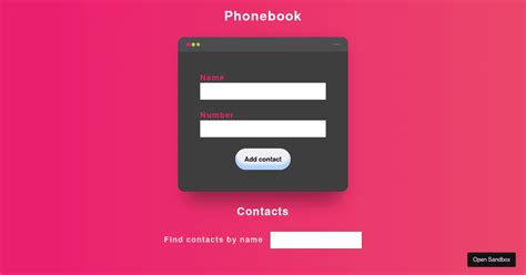 Goit React Hw 03 Phonebook Codesandbox
