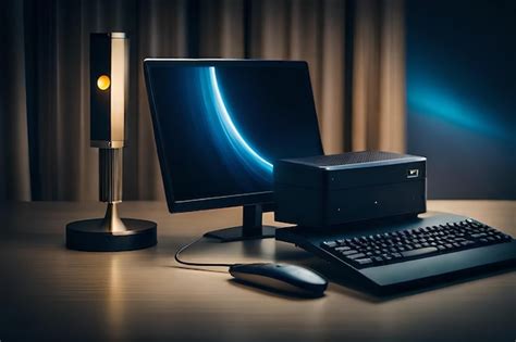 Premium Photo Computer Device With Peripheral Devices