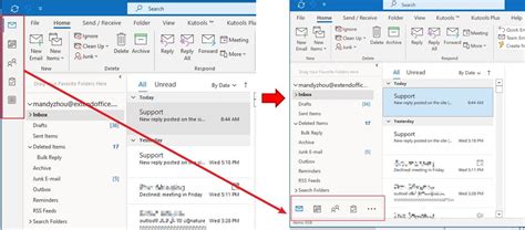 How To Move Navigation Bar From Left Side To The Bottom In Outlook R