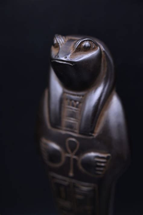 Heqet Statue Basalt Stone Egyptian Frog Goddess Replica Etsy