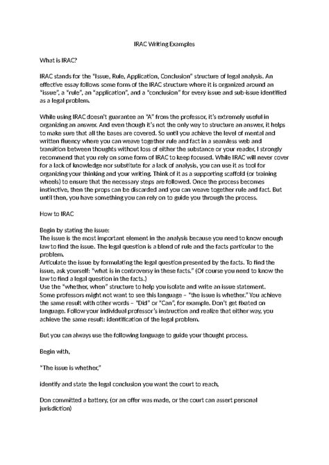Irac Writing Irac Format Irac Writing Examples What Is Irac Irac Stands For The “issue