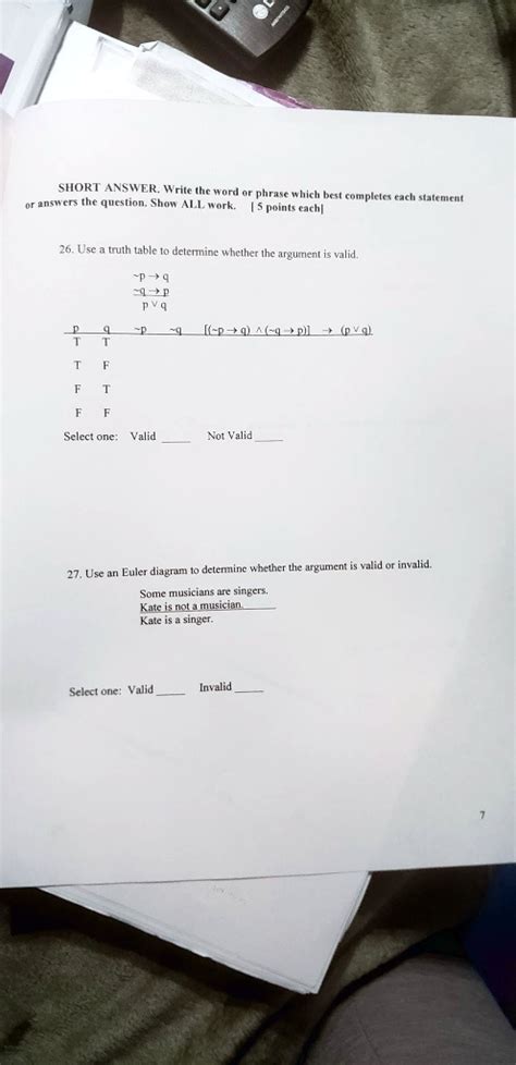 Short Answer Write The Word Or Phrase Which Best Completes Each Statement Or Answers The