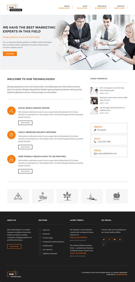 Hub Technologies Business Wordpress Theme Wordpress Themes