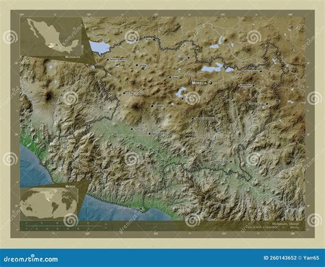 Michoacan Mexico Wiki Labelled Points Of Cities Stock Illustration