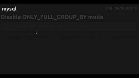 disable only full group by mode youtube