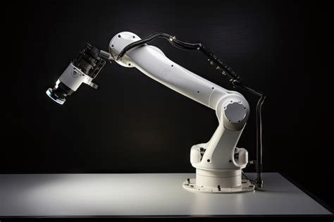 Premium Ai Image Hightech Robotic Arm With Specialized Gripper And Light Source For Precision