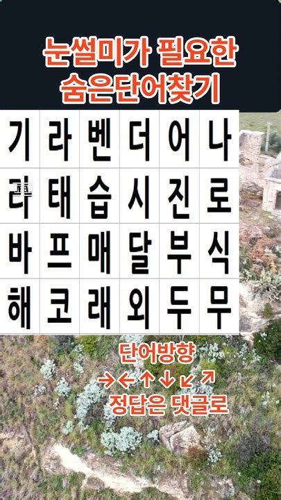 숨은단어찾기도전 어떤 단어가 숨어있을까 Youtube