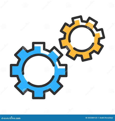 Gear Line Icon Business Work Concept Stock Illustration Illustration