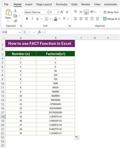 How To Use Fact Function In Excel With Examples Pk An Excel Expert