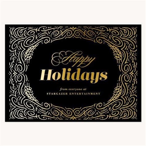 Flourished Frame Business Holiday Cards