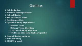 Comprehensive Survey On Routing Protocols For IoT PPT