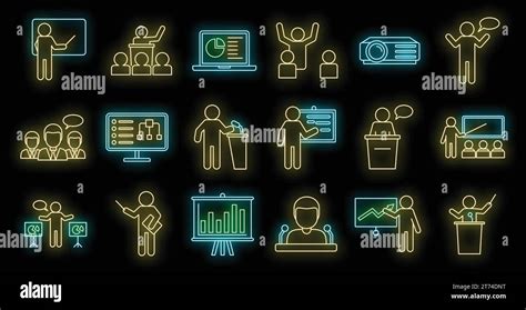 Lecture Classroom Icons Set Outline Set Of Lecture Classroom Vector