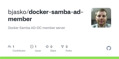 github bjasko docker samba ad member docker samba ad dc member server