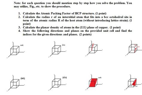 solved calculate the atomic packing factor of hcp structure