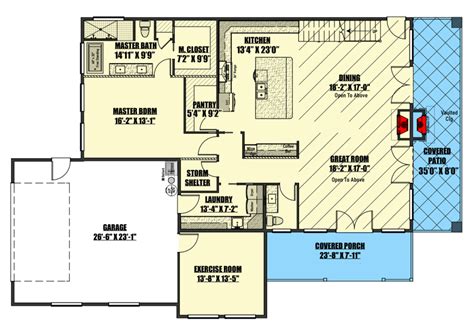 Barndo Style House Plan With 2 Story Open Floor Plan And A 2 Car Side