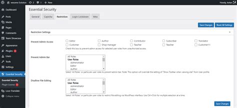 Essential Security Documentation Essential Plugin