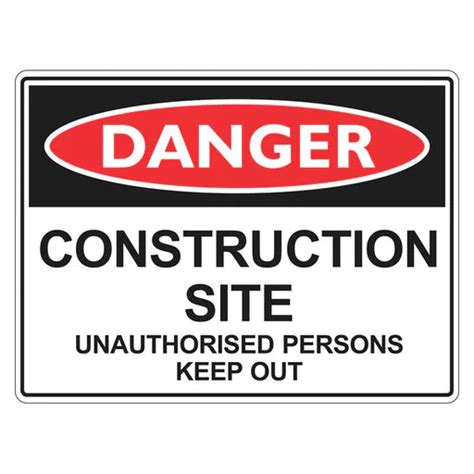 Danger Sign Construction Site Unauthorised Persons Keep Out Premium