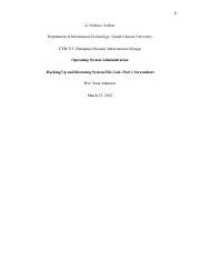 01 Backing Up And Restoring System Files Lab Part 1 Pdf 1 A Fedesco Tolbert Department Of