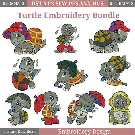Turtle Embroidery Design Cute Turtles Embroidery Little Turtle