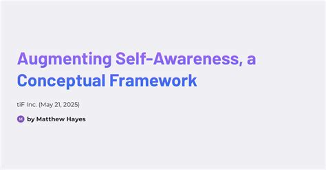 Augmenting Self Awareness A Conceptual Framework