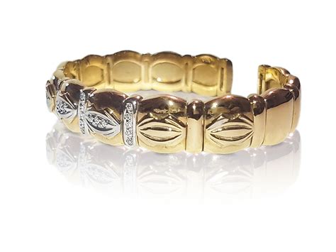 Cartier Style 14k Yellow Gold Diamond Bracelet For Sale At 1stdibs