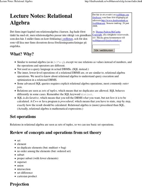 relational algebra pdf relational database data model