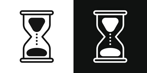 Hourglass Icon Set Old Sandglass Wait Timer Symbol Countdown Sand Clock Sign In Black Filled