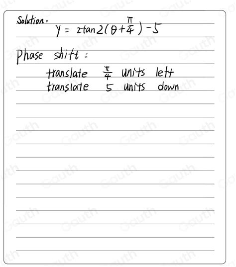 Solved A Determine Phase Shift Of The Function Y 2tanθ π 4 5 [calculus]