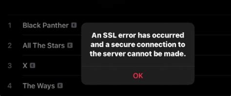Fixes To An SSL Error On Apple Music