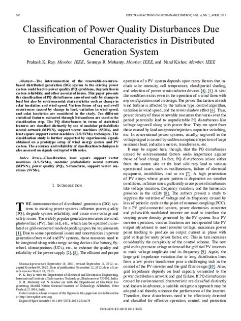 Pdf Classification Of Power Quality Disturbances Using Wavelet And