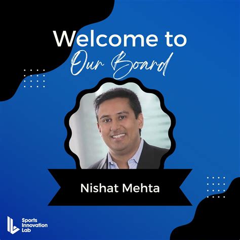 We Are So Excited To Announce That Nishat Mehta Has Officially Joined Sports Innovation Labs