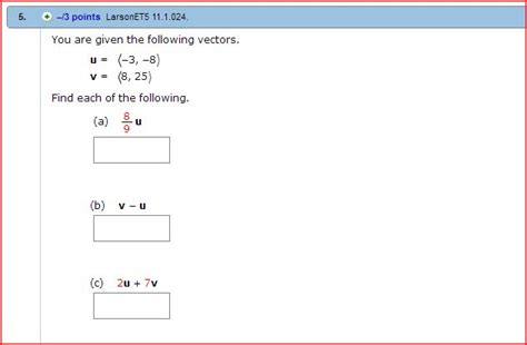 Solved You Are Given The Following Vectors U V Chegg