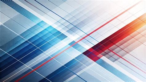 Abstract Geometric Shapes In Blue And Red Color Scheme With White