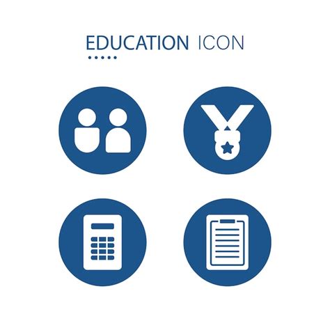 Premium Vector Symbol Of Education Equipment Icons On Blue Circle Shape Such Icons As
